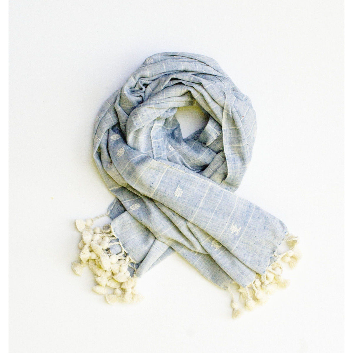 Khadi Cotton Scarves - Indigo & Rust