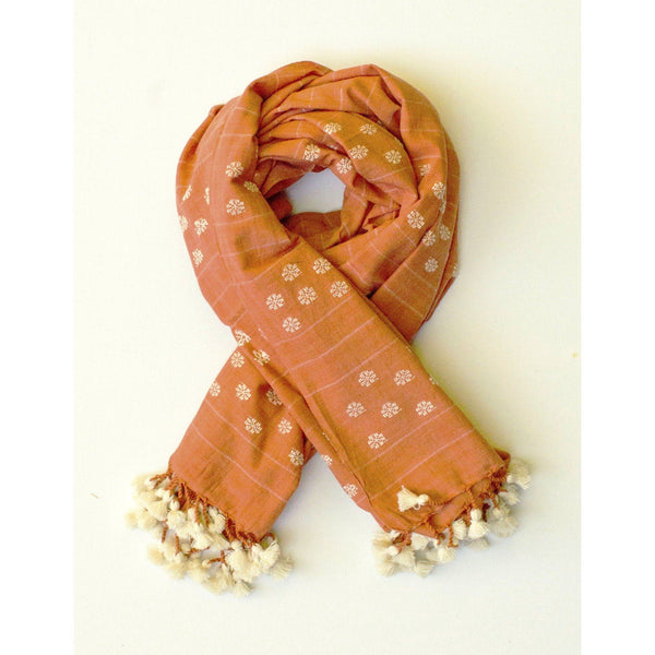 Khadi Cotton Scarves - Indigo & Rust