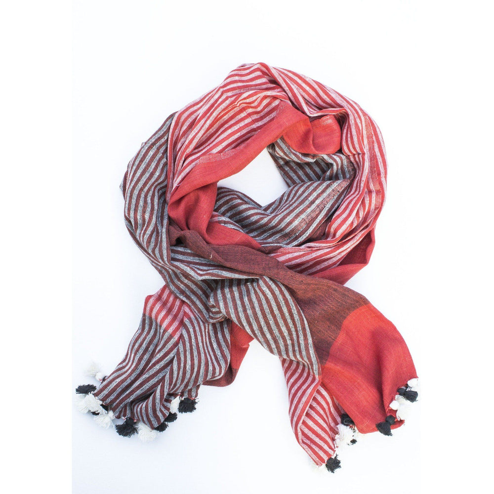 Khadi Cotton Scarves - Indigo & Rust